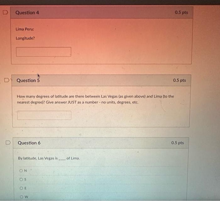 Solved Latitude and Longitude Practice Use a globe, a map or | Chegg.com