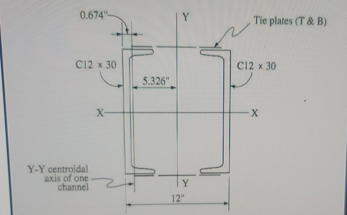 Solved 8. Two C12x 30 structural steel channels of ASTM A36 | Chegg.com