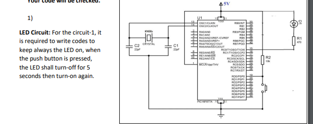 Solved LED Circuit: For the circuit-1, ﻿itis required to | Chegg.com