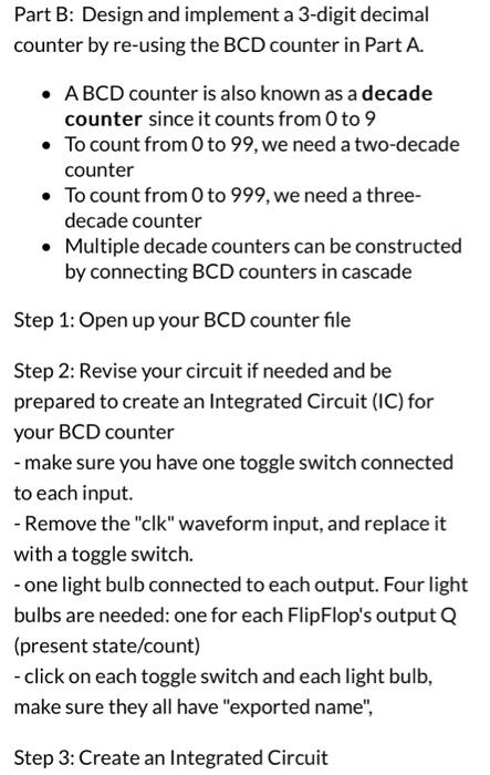 Part B Design And Implement A 3 Digit Decimal 