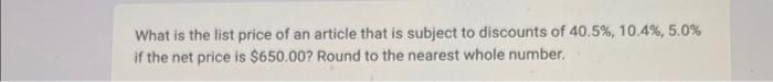 Solved What is the list price of an article that is subject | Chegg.com