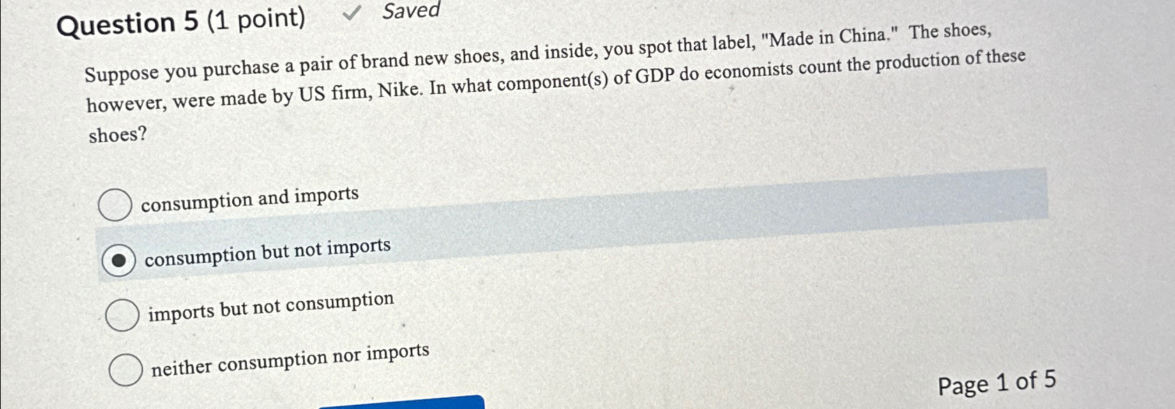 Solved Question 5 (1 ﻿point)SavedSuppose you purchase a pair | Chegg.com