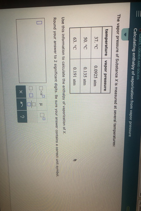 Solved U GASES, LIQUIDS AND SOLIDS Calculating enthalpy of | Chegg.com