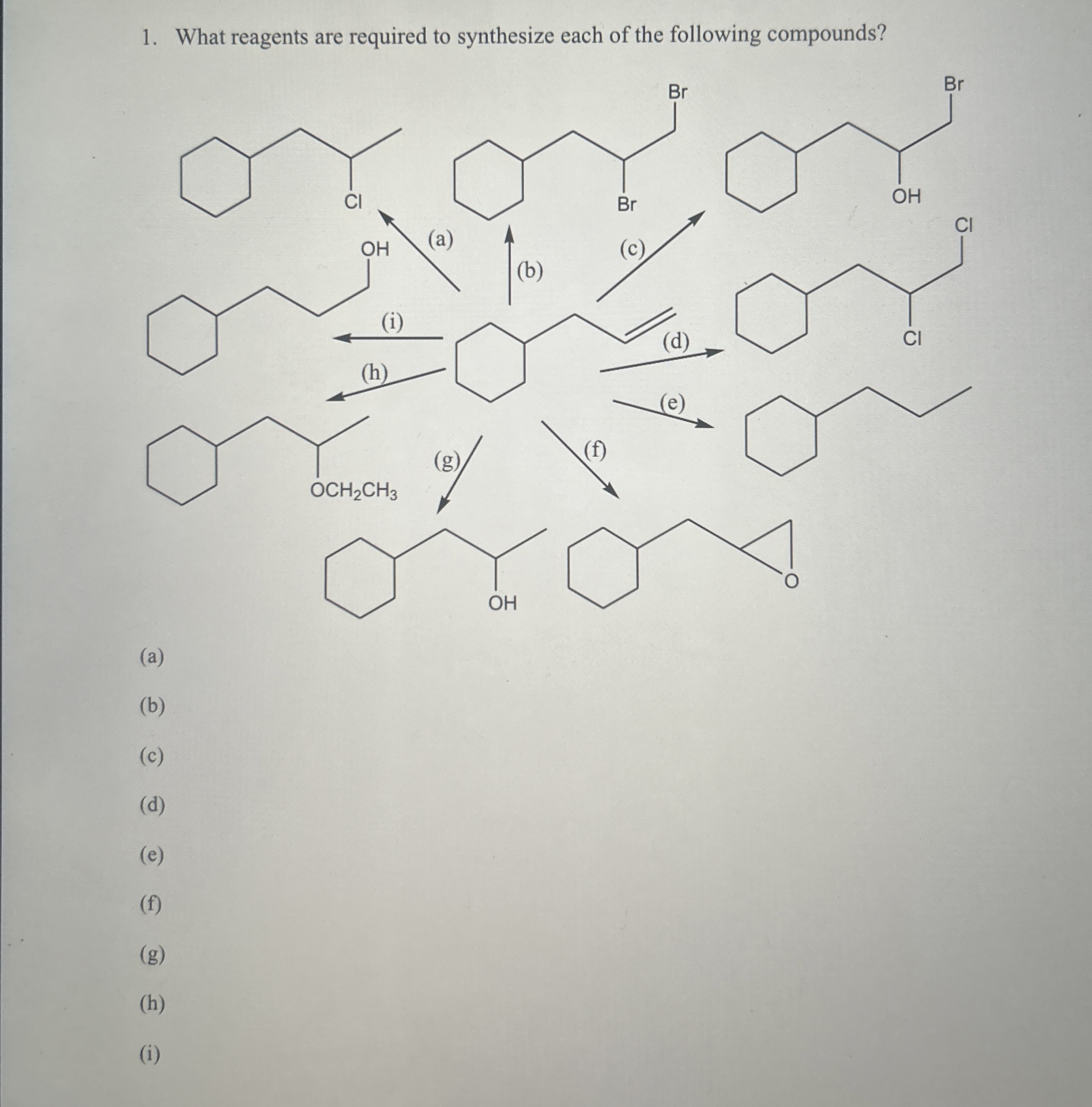 Solved What reagents are required to synthesize each of the | Chegg.com