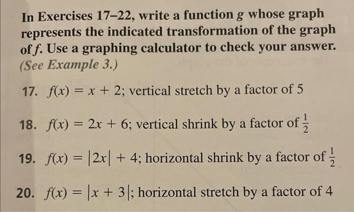 Solved In Exercises 17-22, write a function g whose graph | Chegg.com