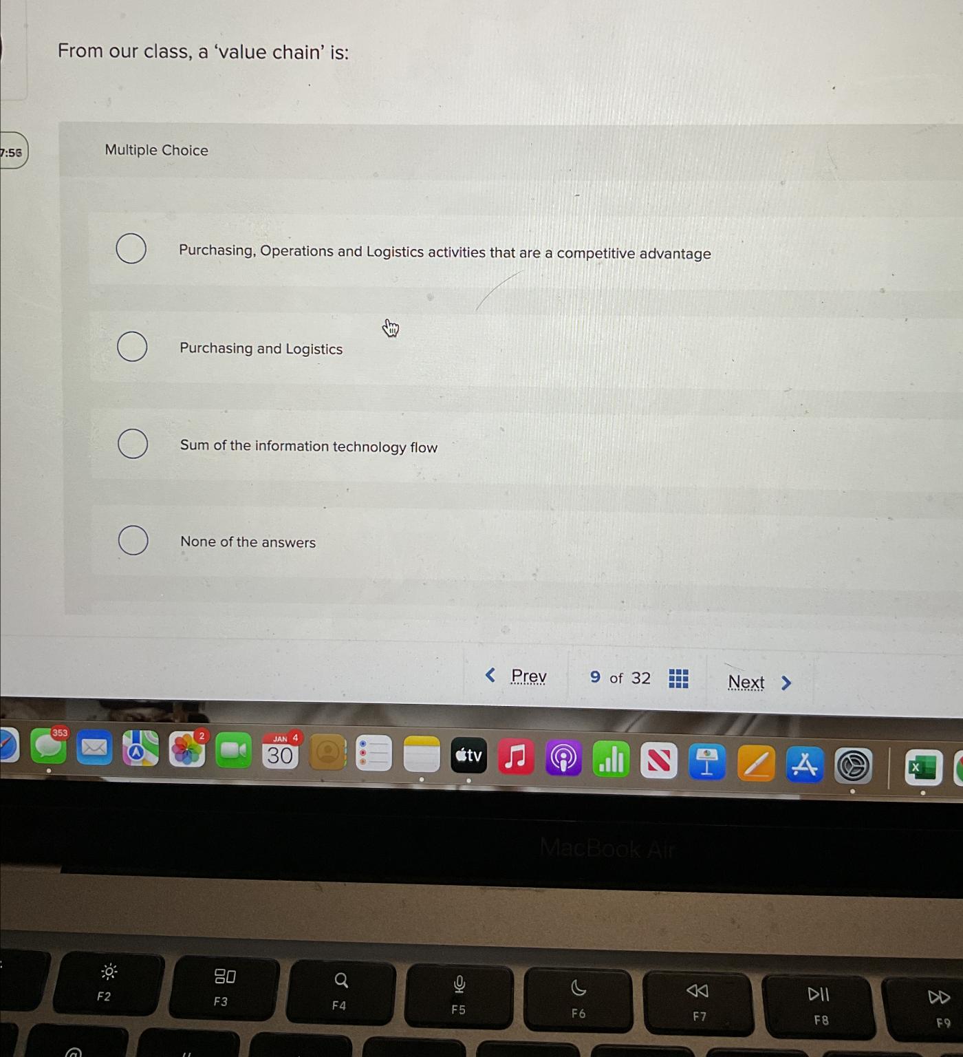 Solved From our class, a 'value chain' is:Multiple | Chegg.com