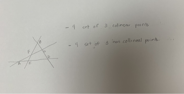 Solved - 4 set of 3 colinear points - 4 set of 3 hon | Chegg.com