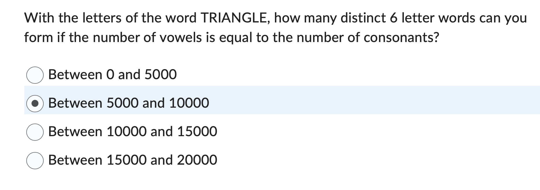 Solved With the letters of the word TRIANGLE, how many | Chegg.com