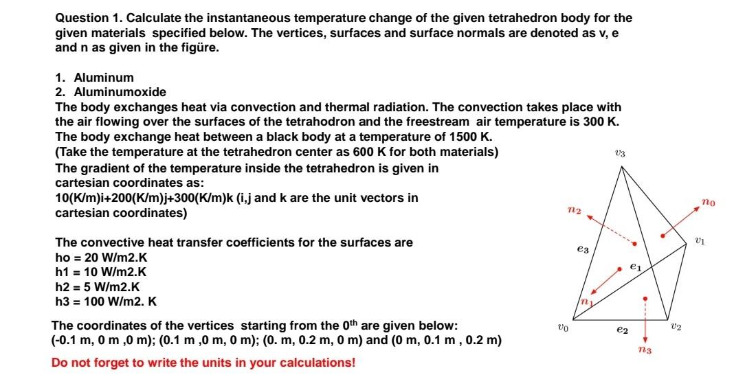 Solved Question 1. Calculate the instantaneous temperature | Chegg.com