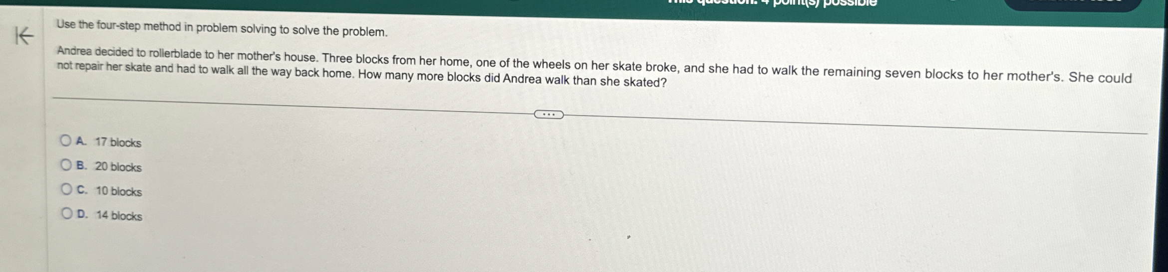 Solved Use the four-step method in problem solving to solve | Chegg.com