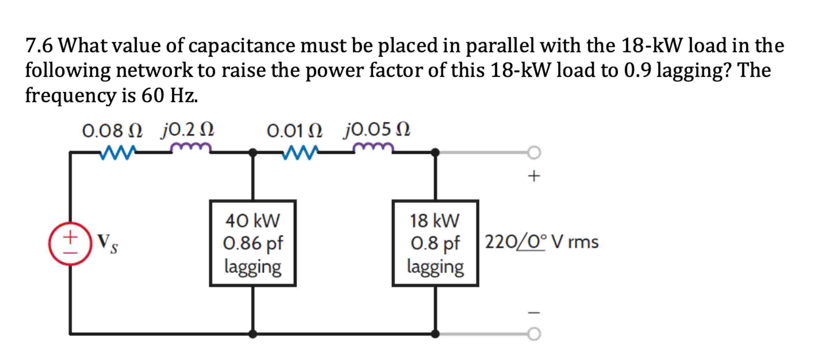 Solved 7.6 ﻿What value of capacitance must be placed in | Chegg.com