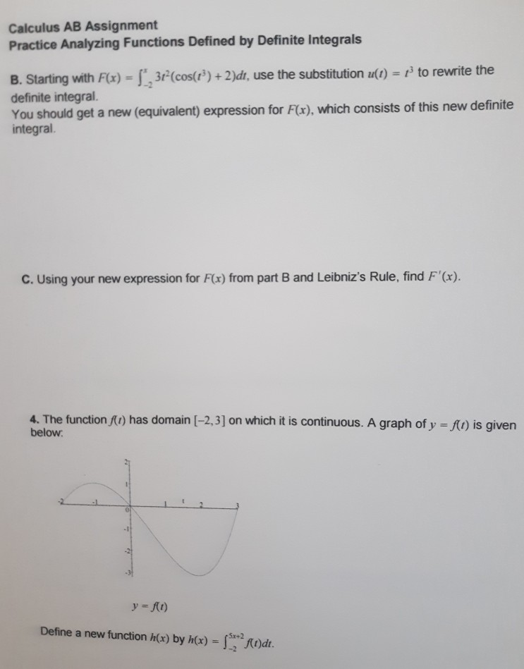 Solved Calculus Ab Assignment Practice Analyzing Functions
