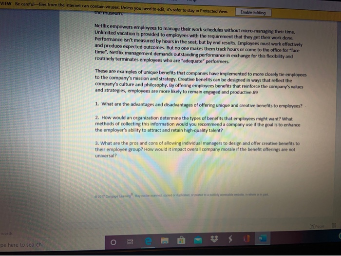 Solved L ULUIL er to stay in Protected View Enable Editing | Chegg.com