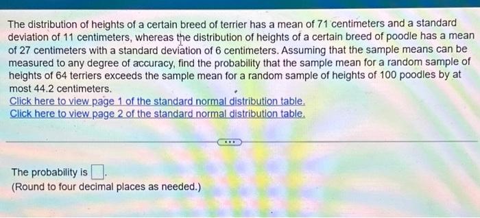 Solved The distribution of heights of a certain breed of | Chegg.com