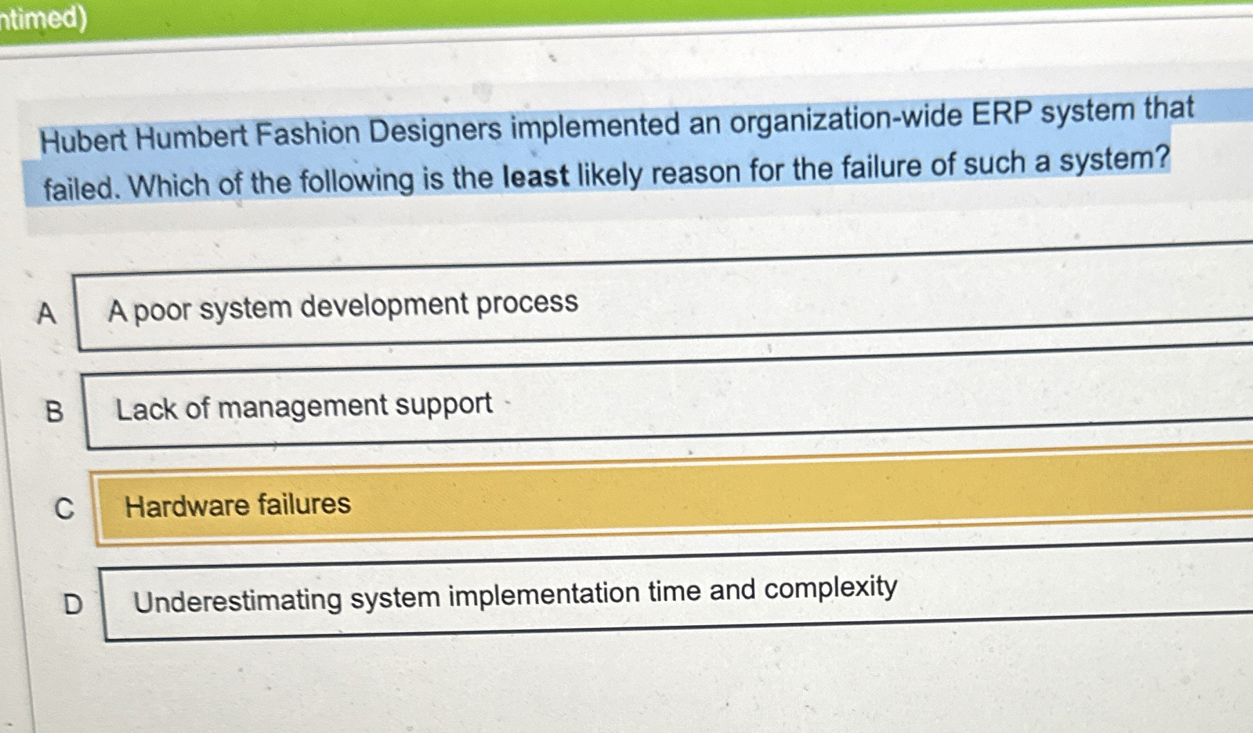 Hubert Humbert Fashion Designers implemented an | Chegg.com