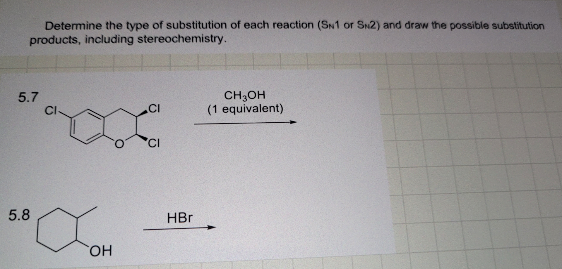 Solved Determine the type of substitution of each reaction | Chegg.com