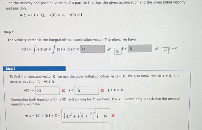 Solved Find the velocity and position vectors of a particle | Chegg.com