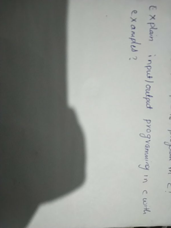 Solved U porom Explain input/ output programming examples ? | Chegg.com