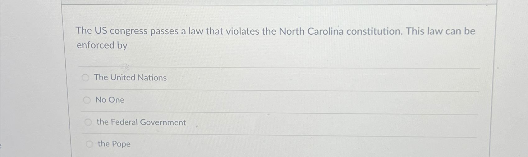Solved The US congress passes a law that violates the North | Chegg.com