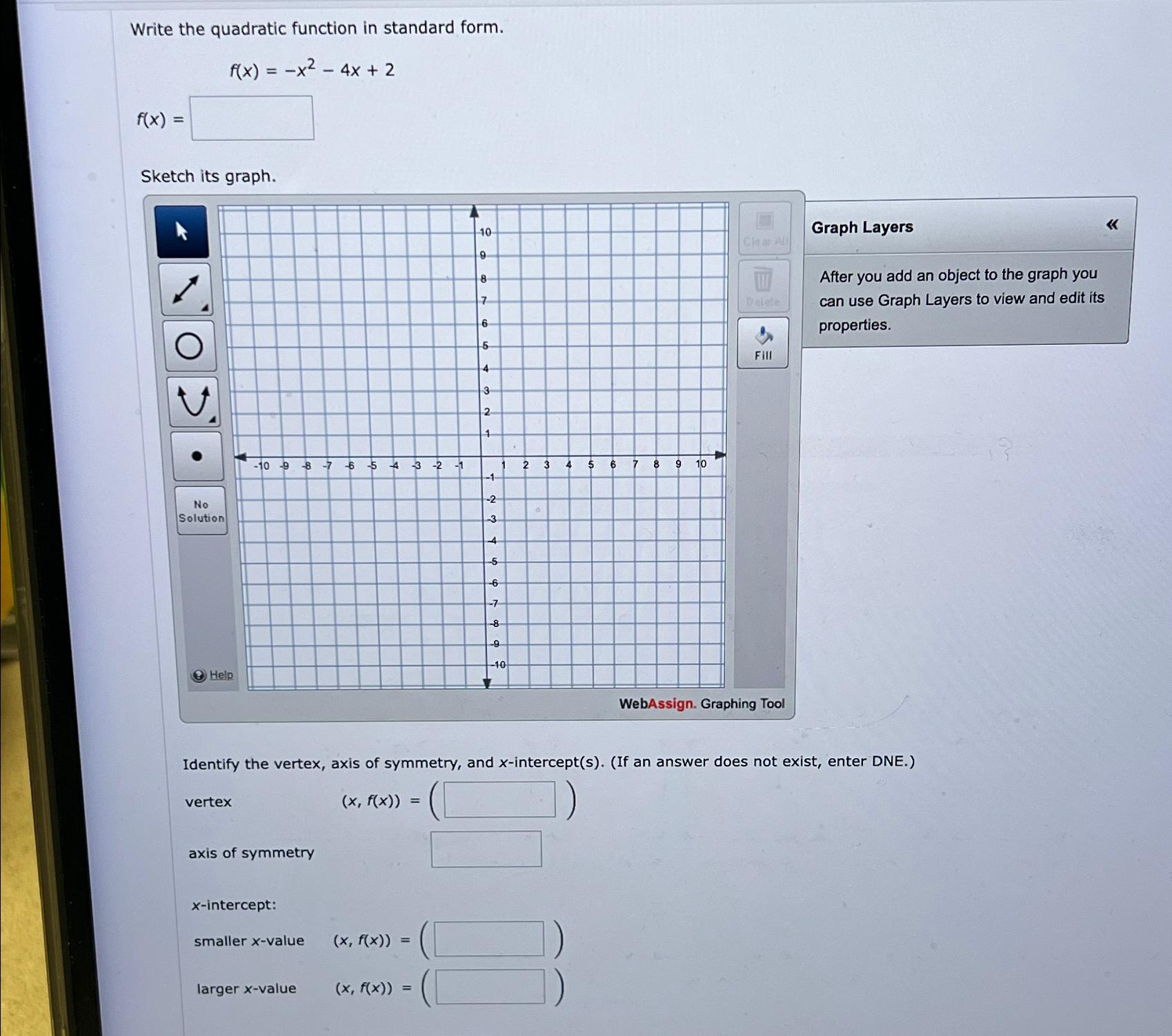 Solved Write the quadratic function in standard | Chegg.com