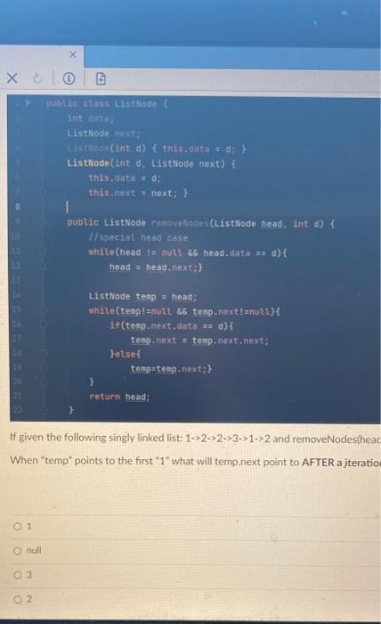 Solved X puttle class ListNode { int data: ListNode next; | Chegg.com Solved X puttle class ListNode { int data: ListNode next; | Chegg.com