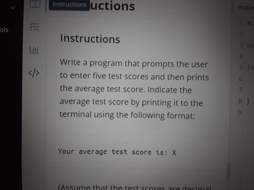 Solved Instructions uctions main 1#i ols 2 Instructions 3 us | Chegg.com