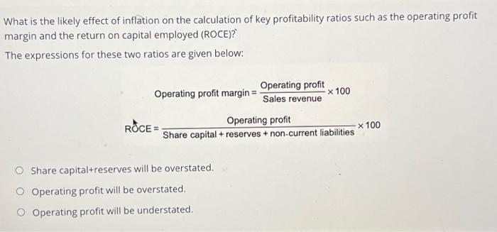 Solved What is the likely effect of inflation on the | Chegg.com