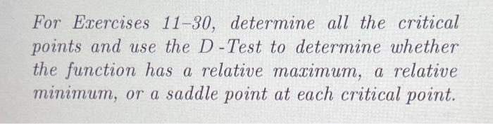 7f(x,y)=ey2+x2+1For Exercises 11-30, determine all | Chegg.com