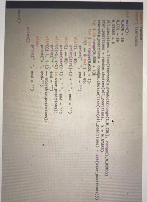 Solved 1ort random port itertools def maino: NLRON - 10 | Chegg.com