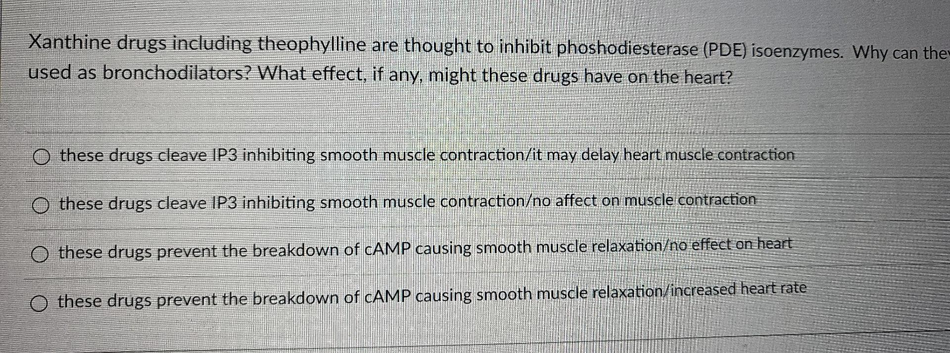 Solved Xanthine drugs including theophylline are thought to | Chegg.com