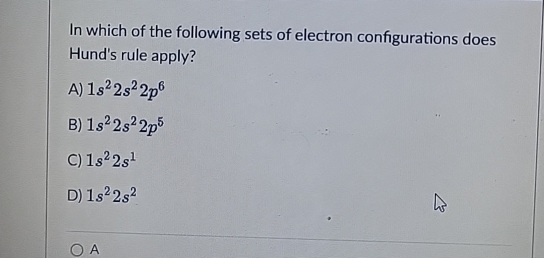 Solved In which of the following sets of electron | Chegg.com