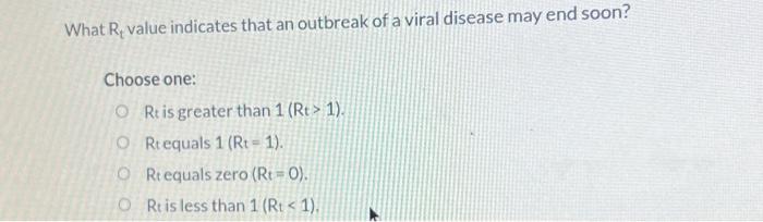 Solved What R, value indicates that an outbreak of a viral | Chegg.com