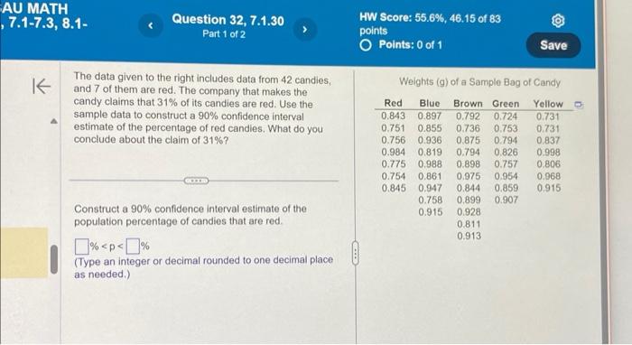 Solved The data given to the right includes data from 42 | Chegg.com