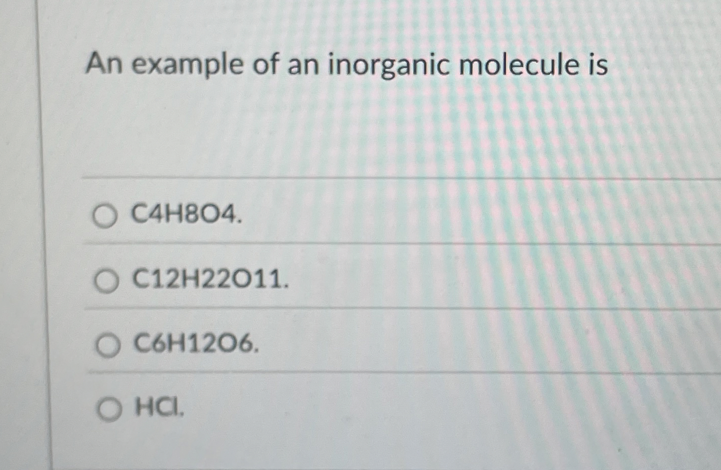 An example of an inorganic molecule | Chegg.com