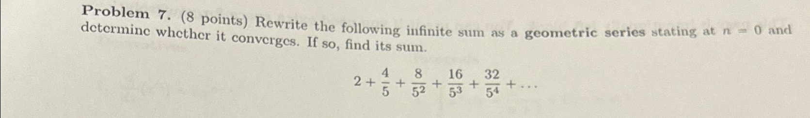 Solved Problem 7. ( 8 ﻿points) ﻿Rewrite the following | Chegg.com