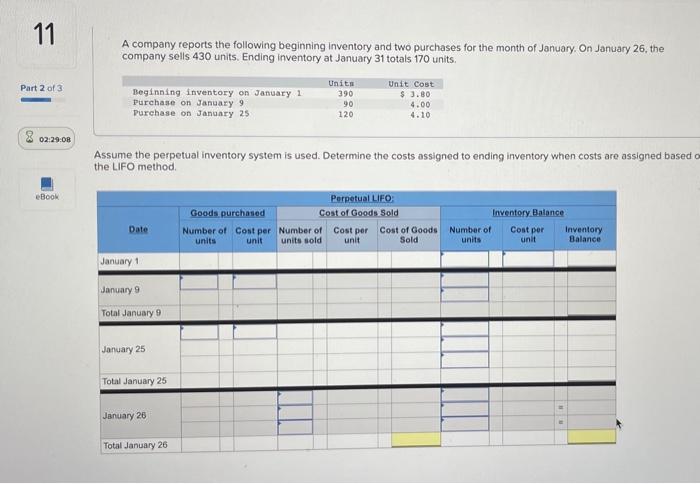 Solved A company reports the following beginning inventory | Chegg.com