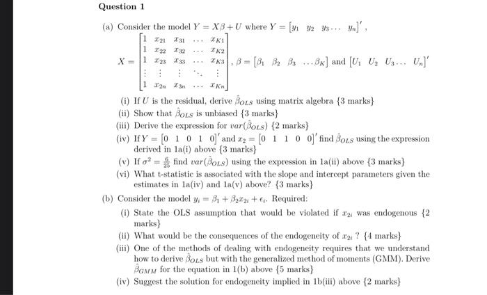 Solved please help solve the follwing econometric questions: | Chegg.com