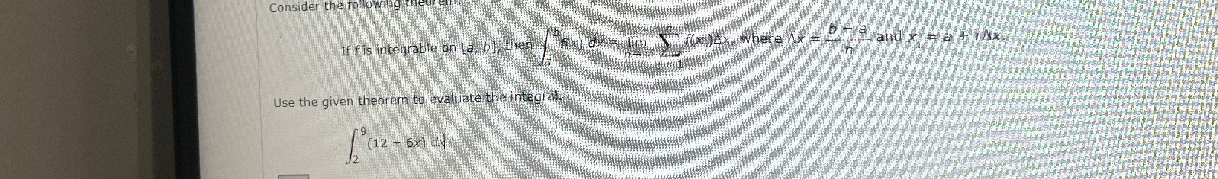 Solved Consider the following tneorem.If f ﻿is integrable on | Chegg.com