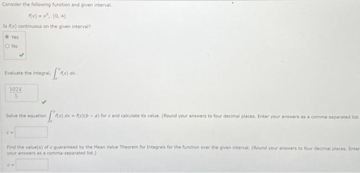 Solved Consider the following function and given interval. | Chegg.com