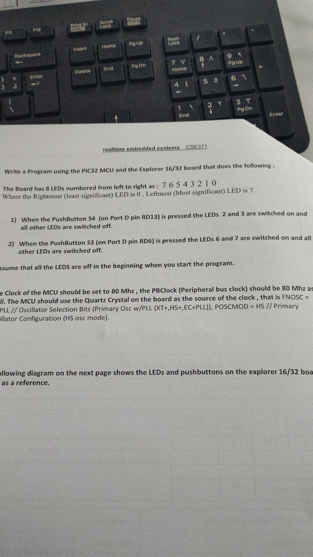 Solved Write a Program using the PIC 32MCU and the Explorer | Chegg.com