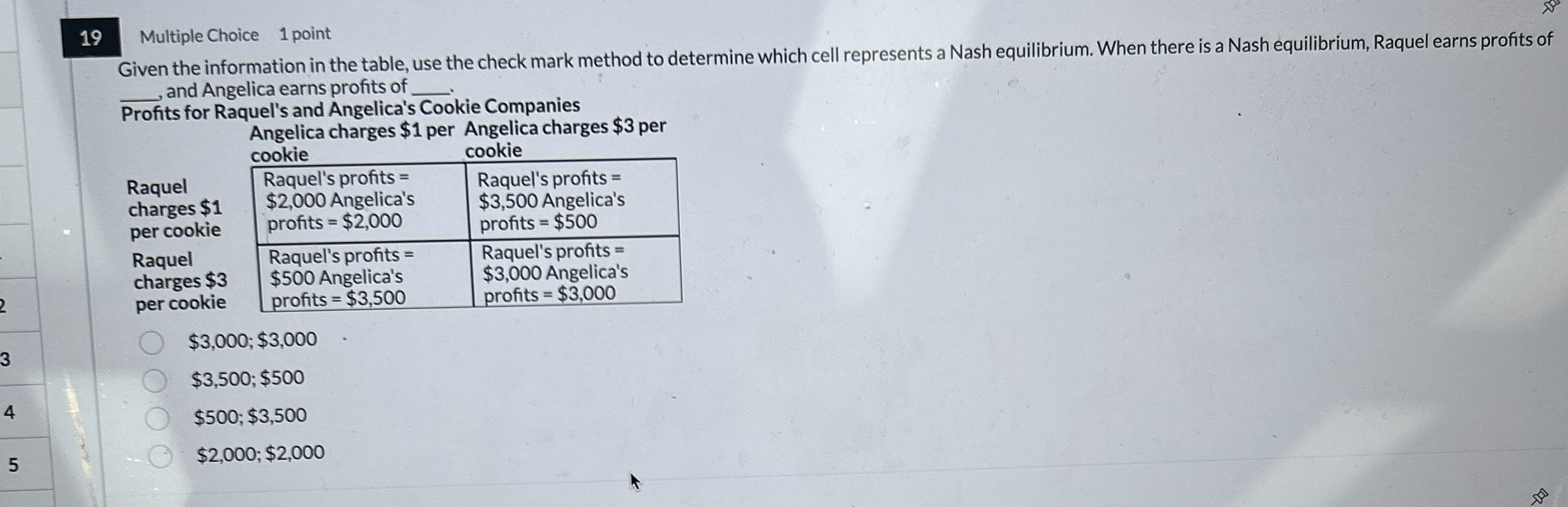 Solved 19Multiple Choice 1 ﻿pointGiven the information in | Chegg.com