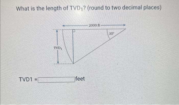 Solved What is the length of TVD1 ? (round to two decimal | Chegg.com