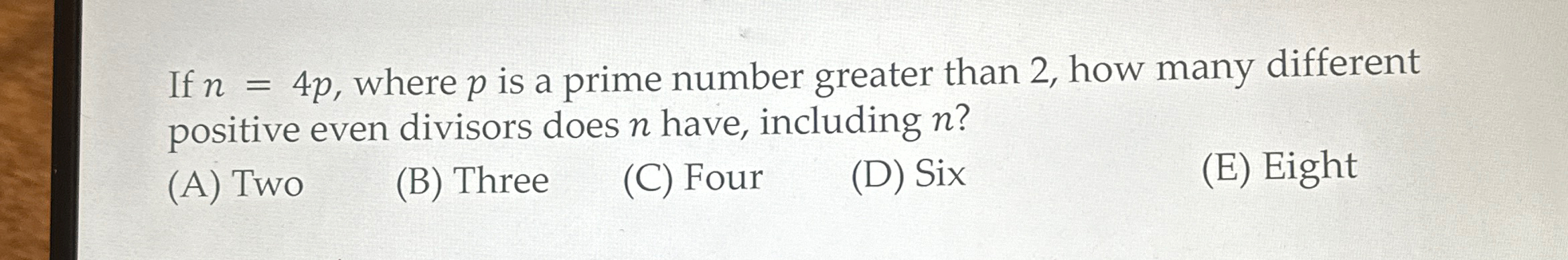 Solved If n=4p, ﻿where p ﻿is a prime number greater than 2 , | Chegg.com