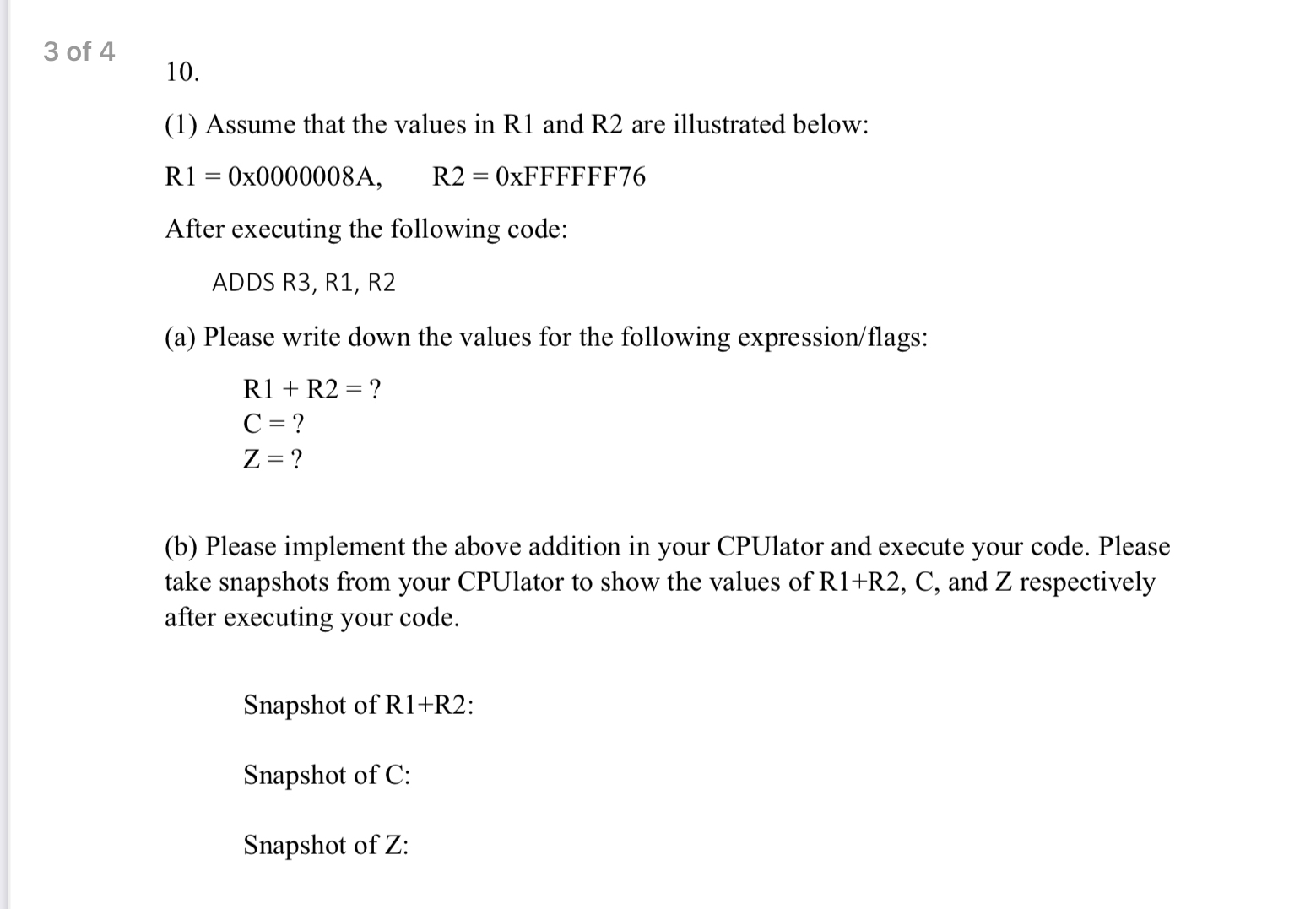 3 ﻿of 410 .(1) ﻿Assume that the values in R1 ﻿and R2 | Chegg.com