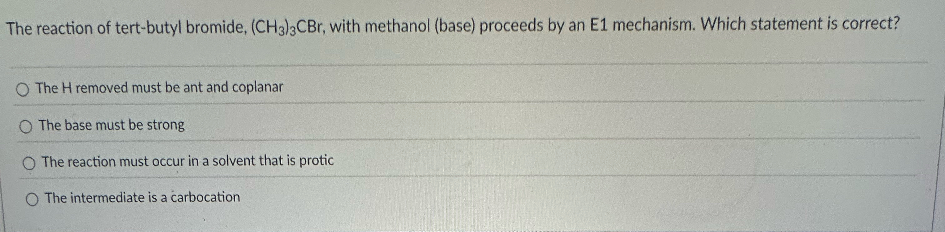 Solved The reaction of tert-butyl bromide, (CH3)3CBr, ﻿with | Chegg.com