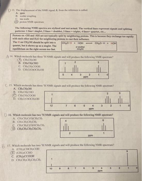 Solved C 1. How many different 'H NMR signals are expected | Chegg.com