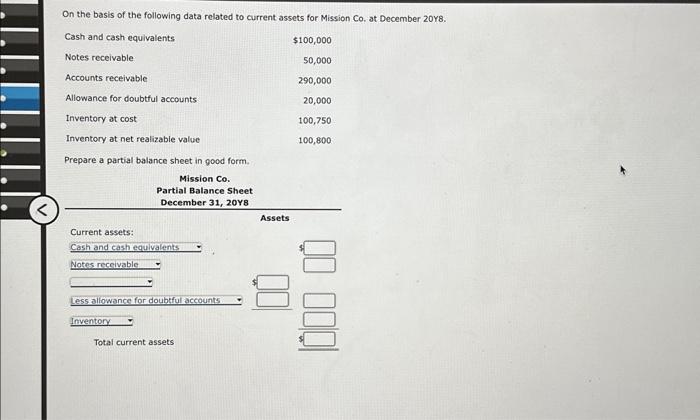Solved On the basis of the following data related to current | Chegg.com