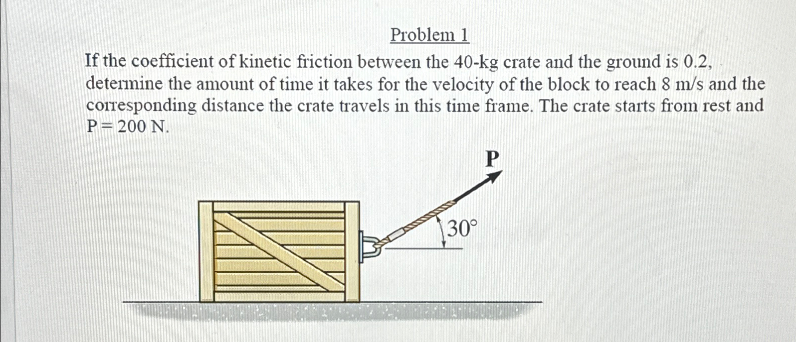 Problem 1If the coefficient of kinetic friction | Chegg.com