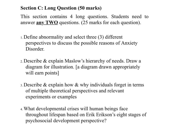 Solved Section C: Long Question (50 marks) This section | Chegg.com