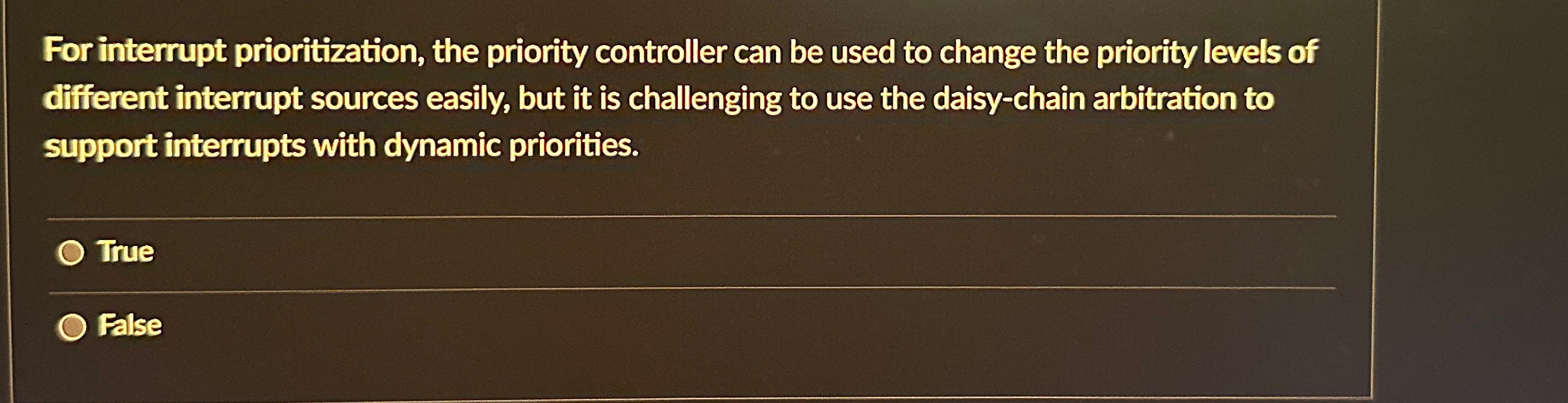 Solved For interrupt prioritization, the priority controller | Chegg.com